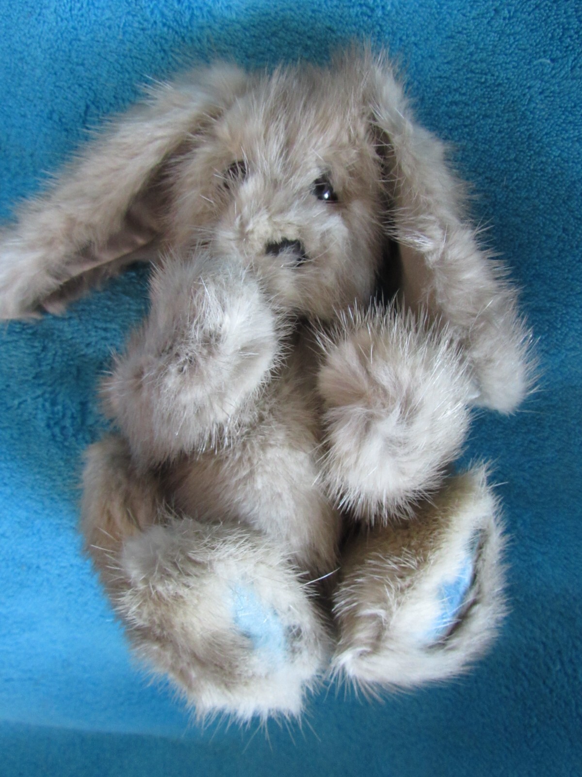 VINTAGE REAL FUR TEDDY BEAR BEIGE 6" SOFT ARTIST OOAK DOLL MINK FOX ...