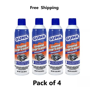 Gunk EB1 Engine Brite Original Heavy Duty Engine Degreaser Can 15oz, 4 ...