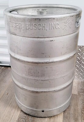 Vintage Anheuser-Busch 15.5 Gal Stainless Steel Beer Keg Empty Barrel ...