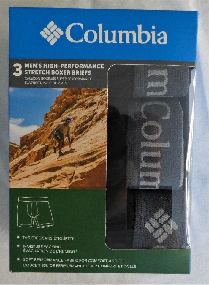 COLUMBIA Boxer Briefs Mens 3 Pack High Performance Stretch Pick Size S ...
