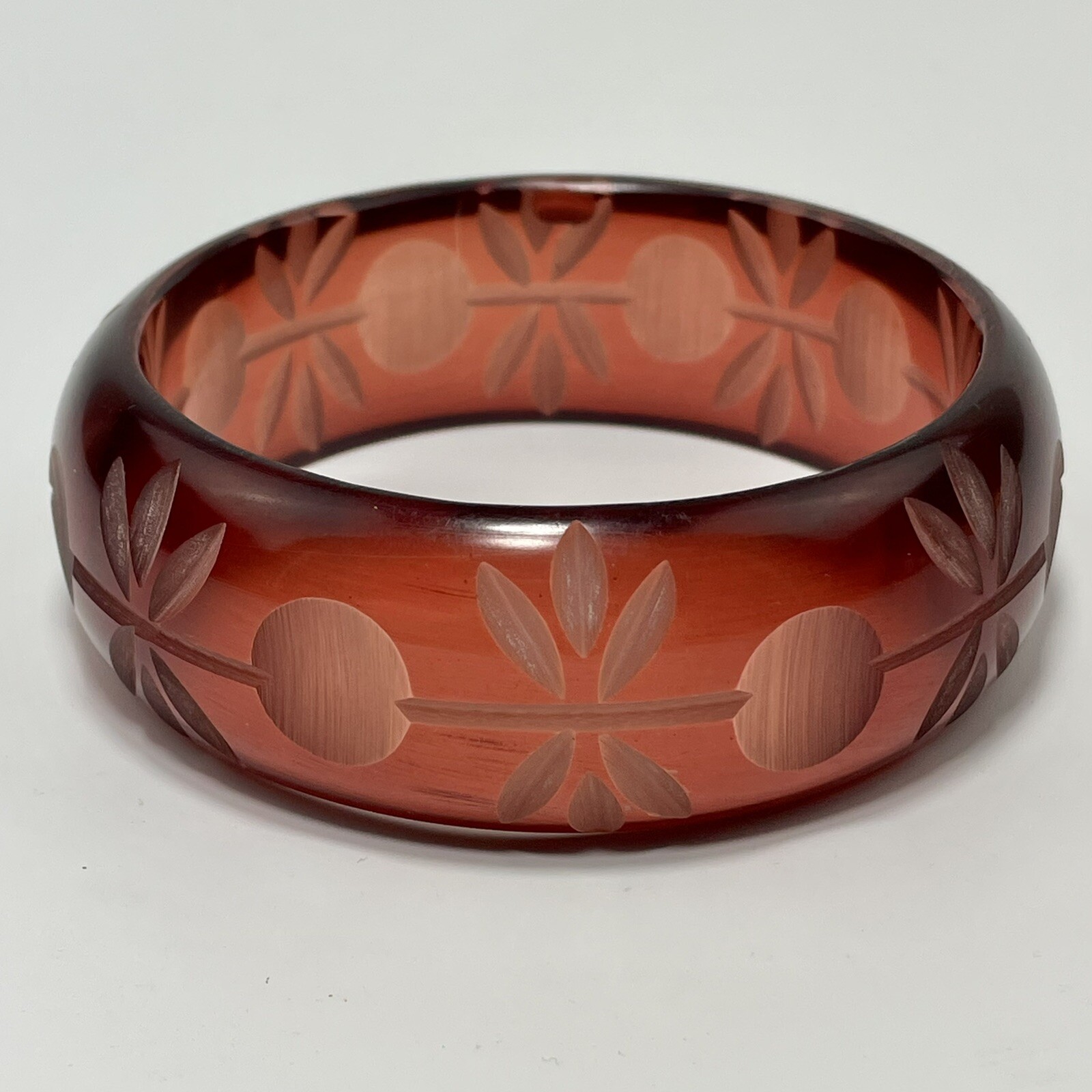 Vintage Bakelite Deep Hand Carved Transparent Cherry … - Gem