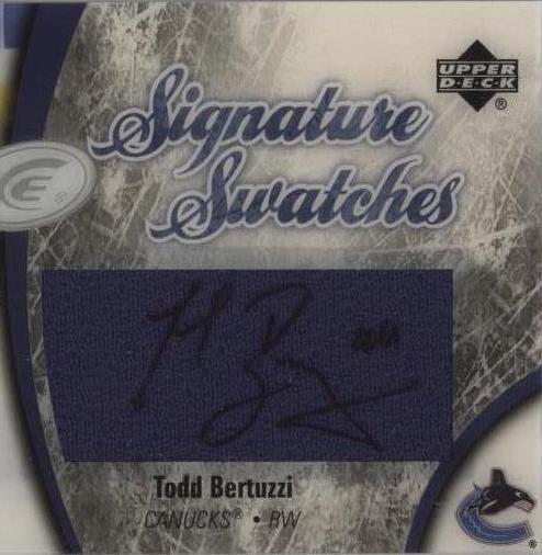 2005-06 Upper Deck Ice - Signature Swatches Todd Bertuzzi #SS-TB (AU ...