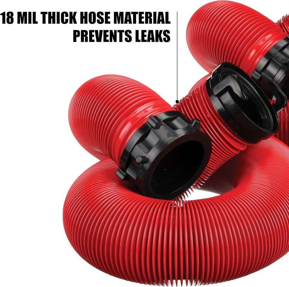 20' RV Flexible Sewer Hose Kit Trailer Toilet Waste Heavy Duty Dump ...