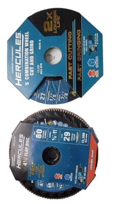 Two Hercules Cut and Grind Disc 5" and Flat Disc 4.5",80 Grit | eBay