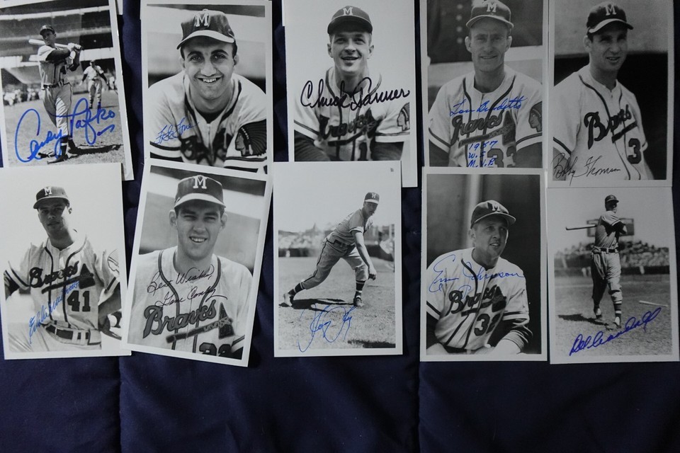 1957 Milwaukee Braves Baseball Autographed 4x6 George Brace Photo ...