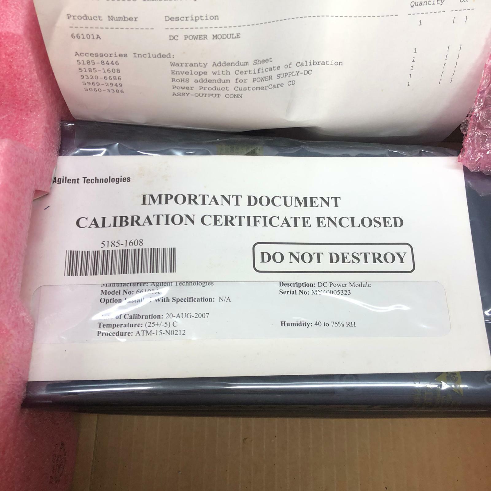 NEW KIT - Agilent DC Power Module 66101A Programmable DC 20V 7.5A 150W ...