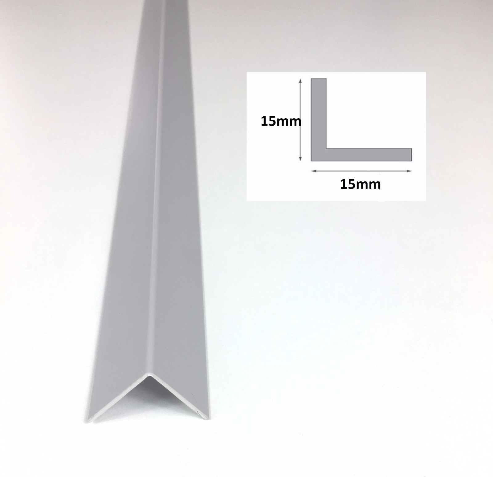 PVC CORNER 90 DEGREE ANGLE TRIM PLASTIC - LIGHT GRAY - 2.5 METRES ...