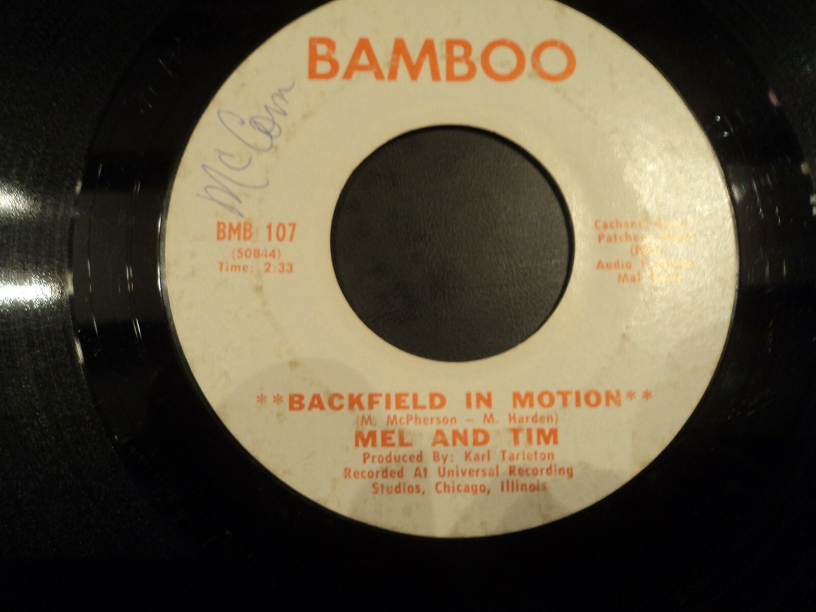 MEL AND TIM - Backfield in motion 7"/45 US PROMO soul | eBay