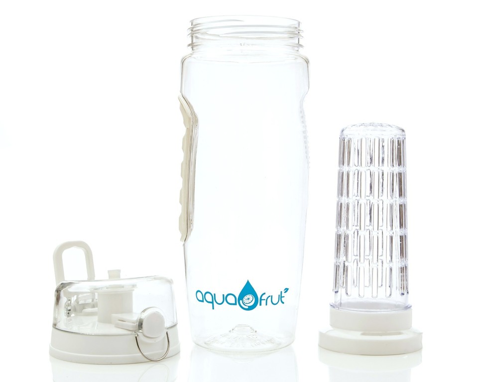 AquaFrut 32oz Fruit Infuser Water Bottle (White) with Bonus Brush! USA ...