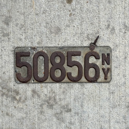1908 New York Prestate License Plate Auto Tag Garage Decor Vintage ...