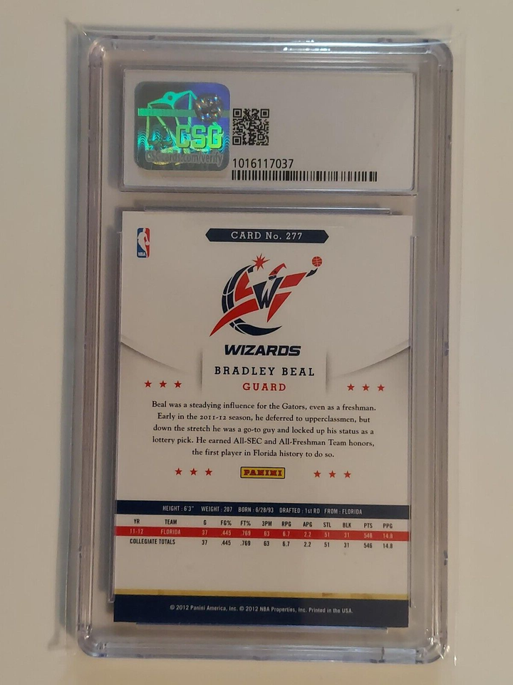 Bradley Beal Rookie Card 2012-13 Panini Hoops #277 CSG 9 POP= 19 (22 ...