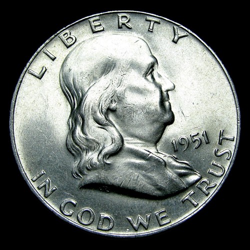 1951 Franklin Half Dollar Silver ---- Gem BU Condition Coin ---- #300I ...