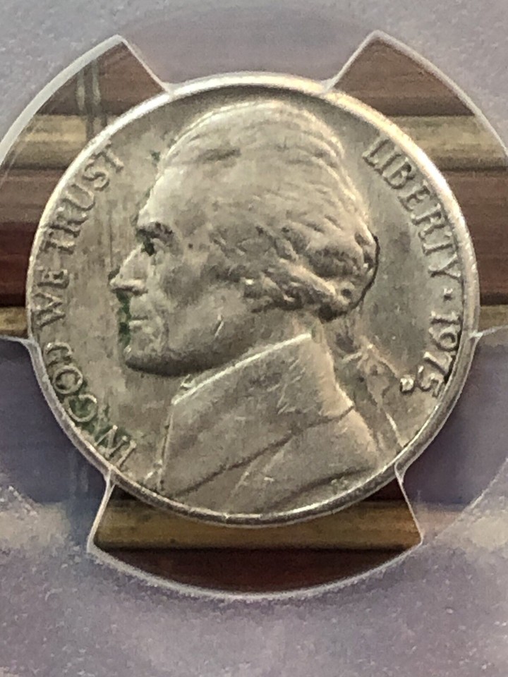 Pcgs Certified Genuine 1975 HIGH D Misplaced Mint Mark Jefferson Nickel ...