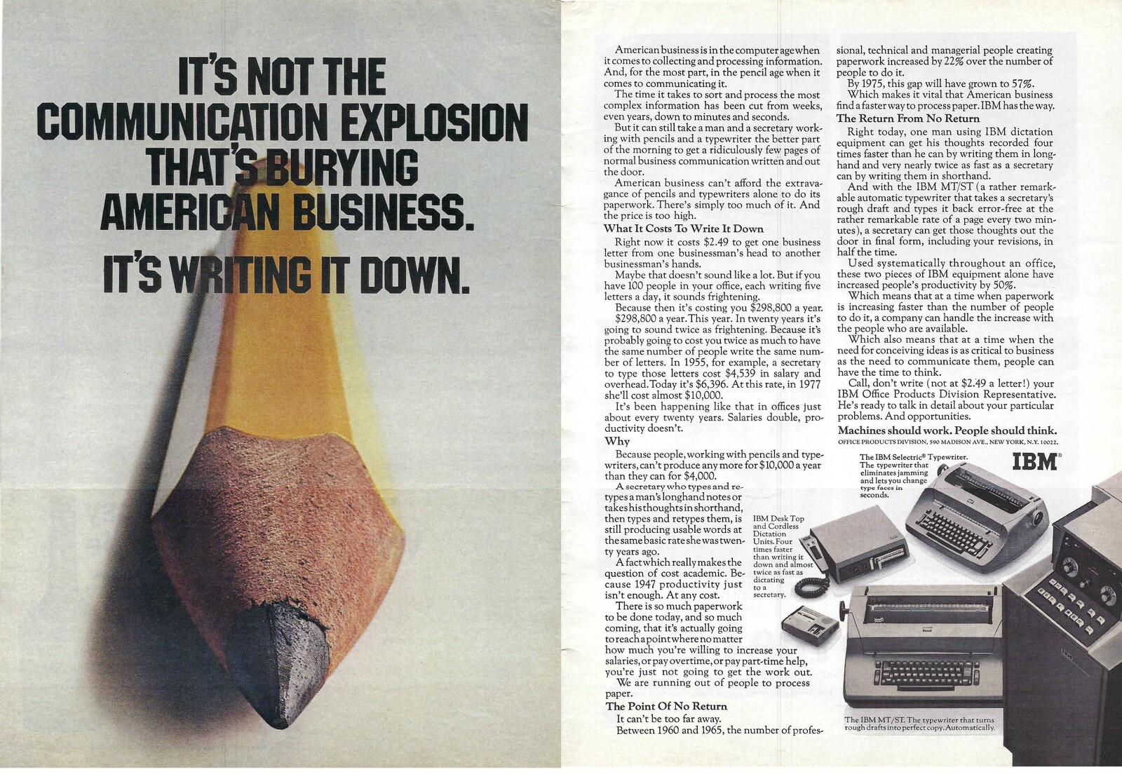 1967 IBM Communications Explosion Typewriter’s & Dictation Vtg Print Ad ...