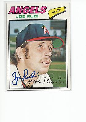 JOE RUDI Autographed Signed 1977 Topps Baseball card #155 California ...