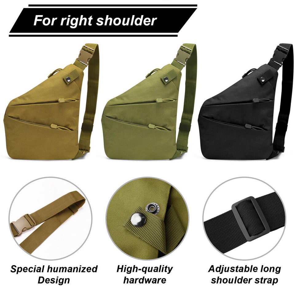 Tactical Sling Bag Chest Shoulder Fanny Pack Cross Body Molle Pouch Men ...