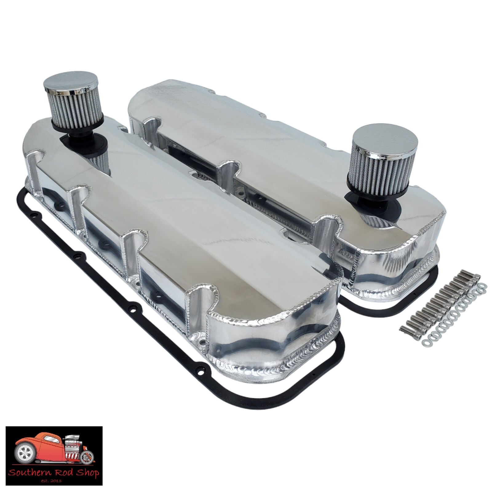 Big Block Chevy POLISHED Aluminum Fabricated Valve Covers BBC 396 454 ...