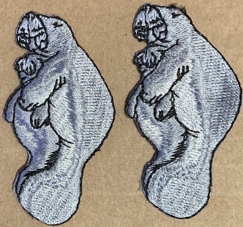Vintage Embroidered Manatee patch sew iron on 1980s 1990s Mother Calf ...
