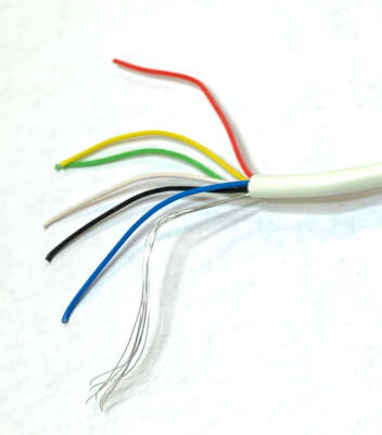 25' Wavenet SC2206SRWH, 6 Conductor 22 Gauge Shielded Cable 6C 22AWG ...