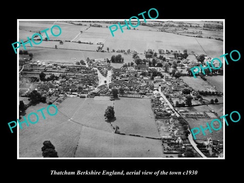 OLD 8x6 HISTORIC PHOTO OF THATCHAM BERKSHIRE ENGLAND VIEW OF THE TOWN ...