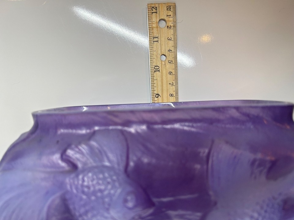 Consolidated Glass amethyst art glass Goldfish Koi fish vase circa 1920 ...