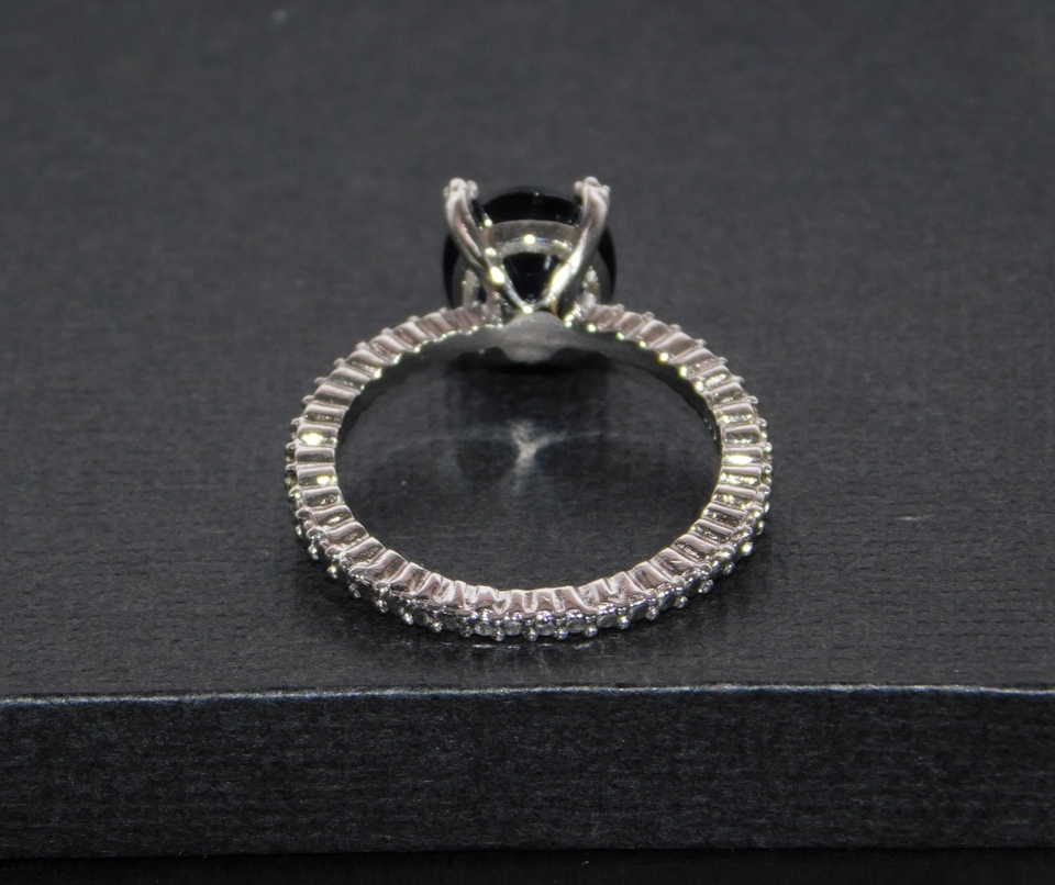 Vintage AVON NV Blue & Clear Rhinestone Solitaire Ladies Fashion Ring ...