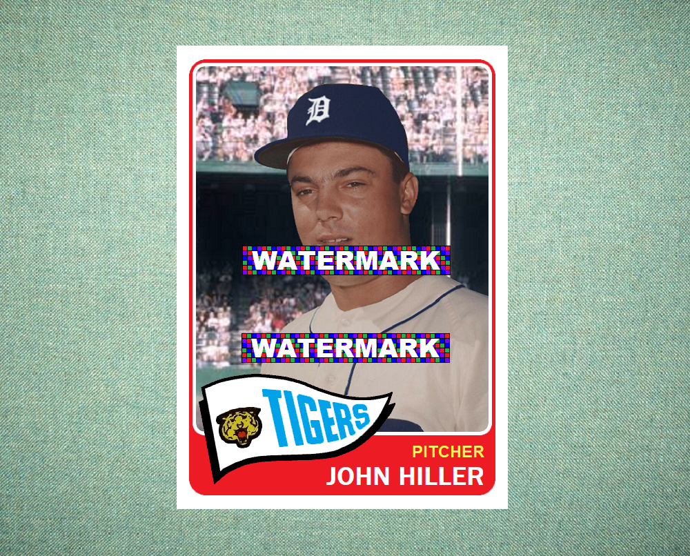 John Hiller Detroit Tigers 1965 Style Custom Baseball Art Card | eBay