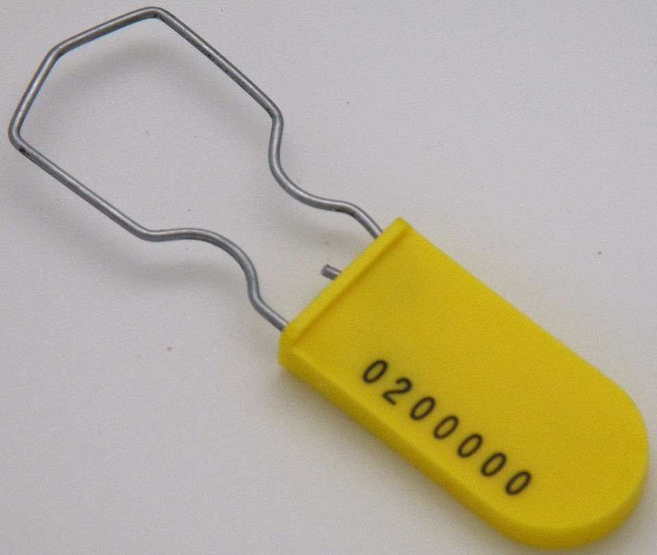 Yellow Plastic Padlock Seal Electric Utility Meter Tag Lockout Pack of ...