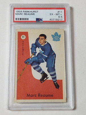 1959-60 PARKHURST MARC REAUME PSA 6.5 VG-EX-MT+ #11 HOCKEY MAPLE LEAFS ...