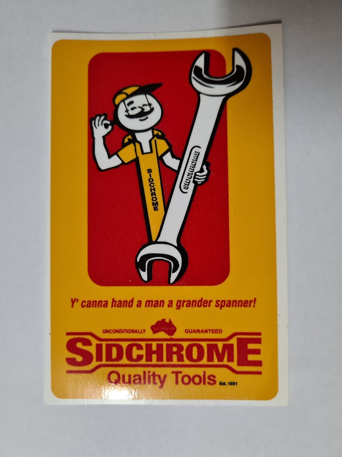 Sidchrome Decal Sticker, 'Y'canna hand a man a gander spanner!', 120x75 ...