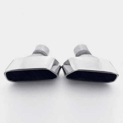 Pair Slant Square Out Exhaust Tips 2-1/4" 2.25" Inlet 304 Stainless ...