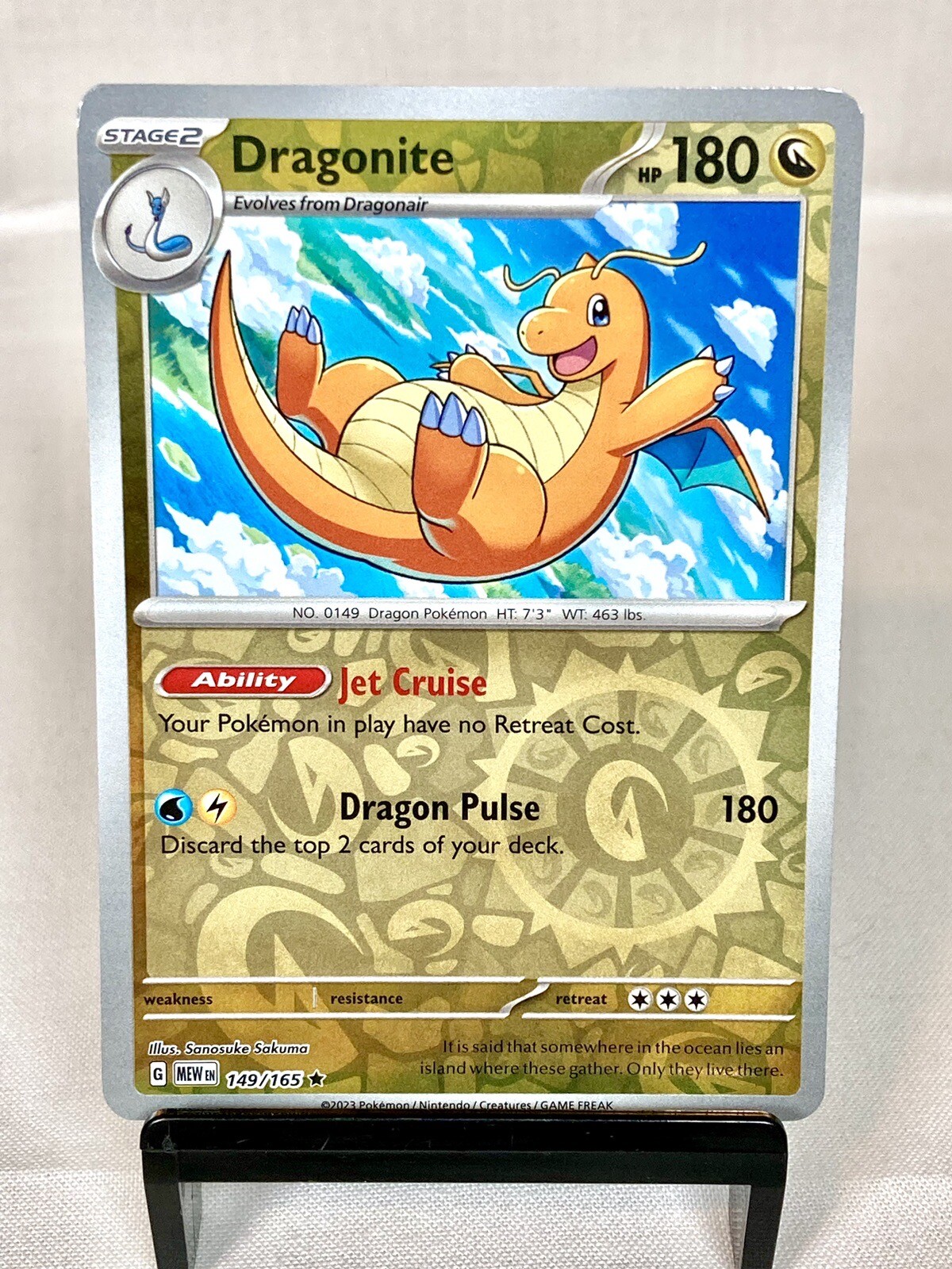 Pokemon TCG Dragonite 149/165 Reverse Holo Rare Scarlet & Violet 151 ...