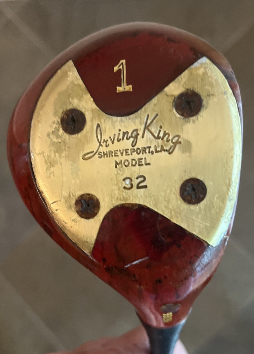 Vintage Irving King Model 32 Persimmon Driver 1 RH S-flex Shreveport LA | eBay