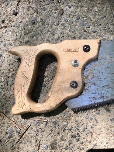 STANLEY Tools Hand Wood Saw 24 Inch Decorative Engraved Wooden Handle ...