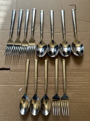 Mikasa Forged Stephanie Glossy Stainless Mixed Lot Dinner Flatware Set ...