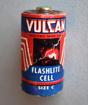 Vintage Antique VULCAN Flashlight C Cell Battery for Early Flashlite | eBay