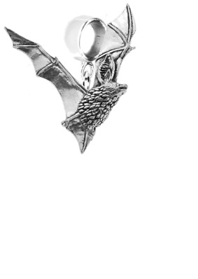 C19 Long Eared Bat Lead free Pewter on bail with 5mm Hole add to ...