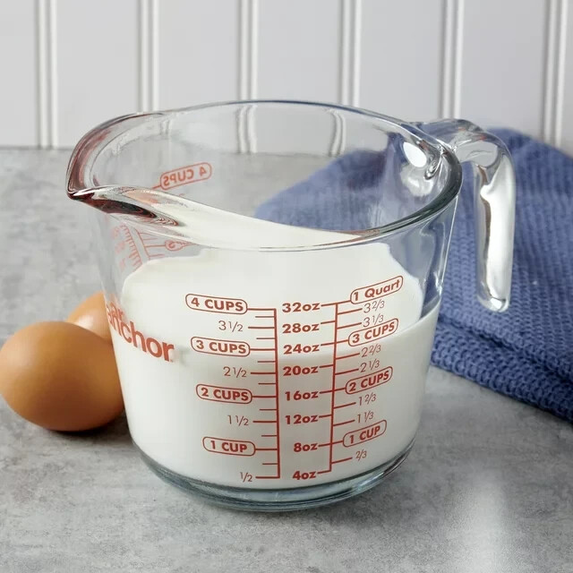 Kitchen Clear Measuring Cup milliliters, liters, 32 oz, 4 cups, Glass ...