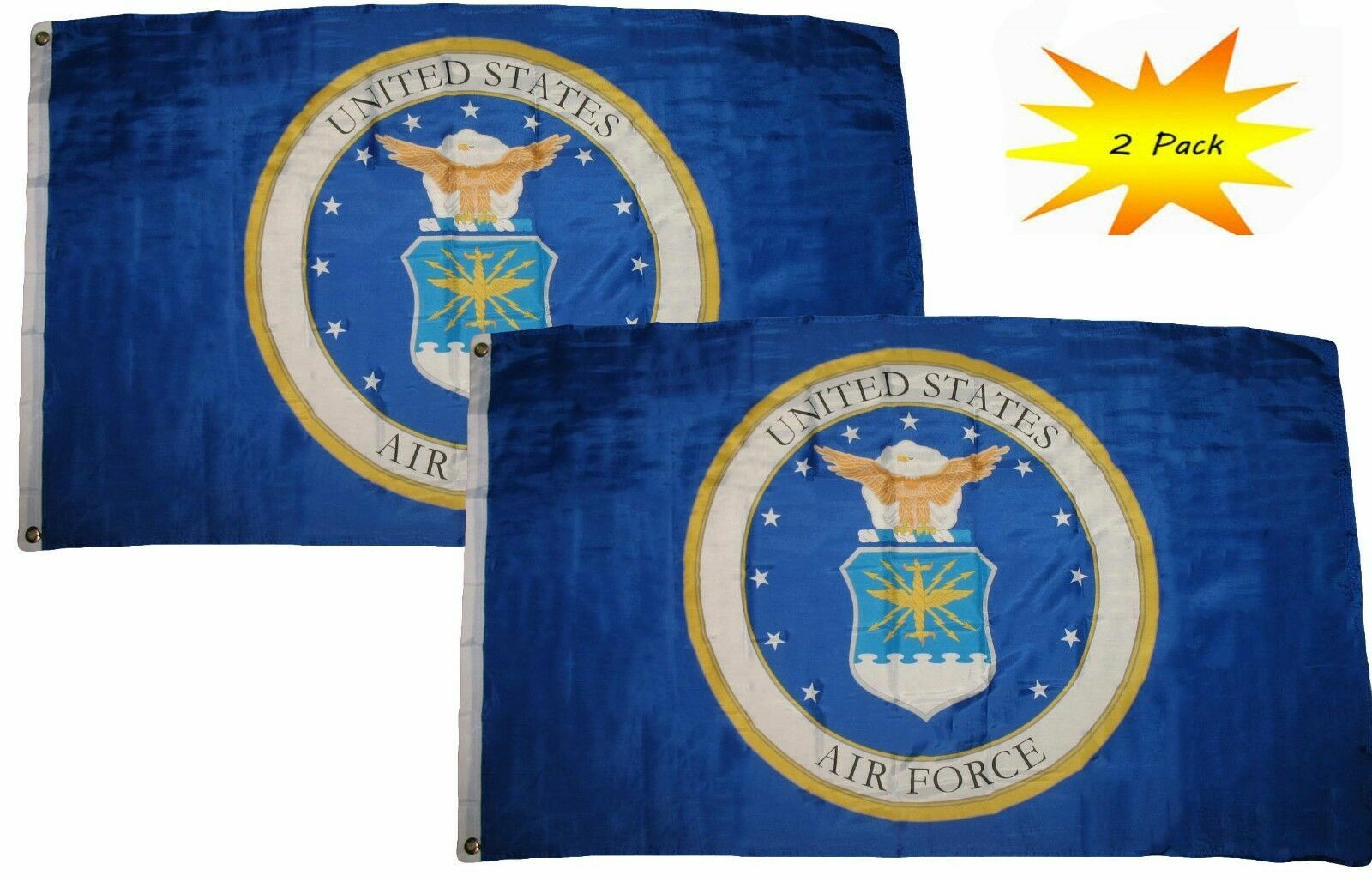 3x5 3’x5’ Wholesale Set (2 Pack) USAF Coat of Arms Air Force Emblem ...