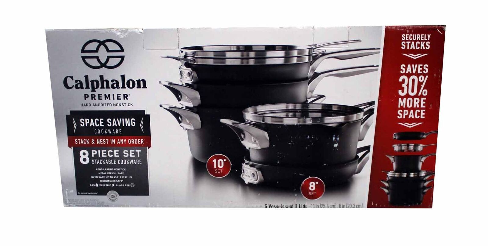 Calphalon Premier Hard Ionized NON STICK 8 Pieces set stackable ...