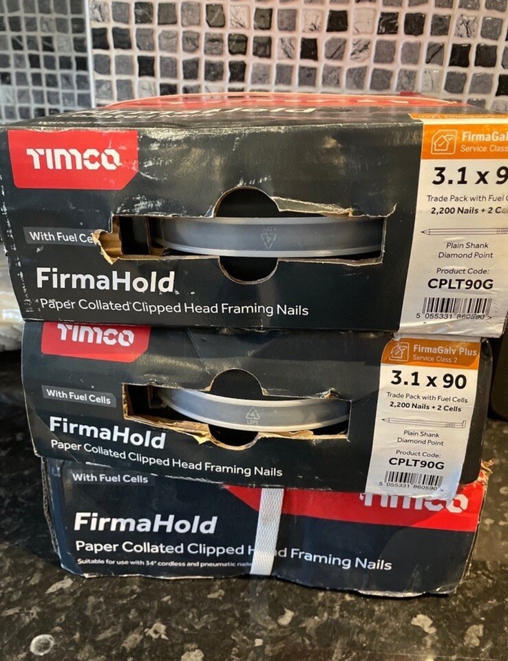 Firmahold FIRST FIX Nail Pack 90mm x 3.1mm 2200 NAILS + 2 Fuel Cells ...