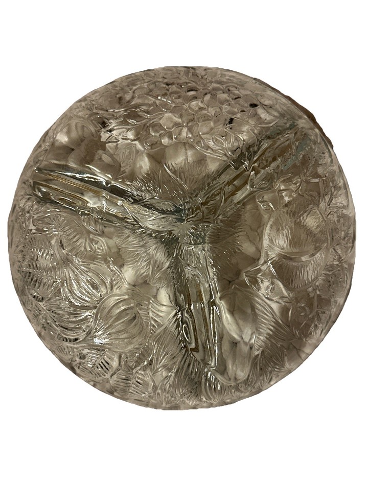 KIG Indonesia 3 Section Glass Divided Nut Fruit Pattern Serving Dish ...