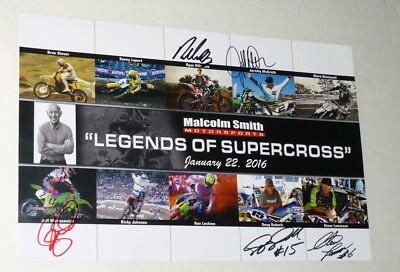 Supercross Poster Hand-Signed by Ryan Villopoto,Jeremy Mcgrath,Malcolm ...