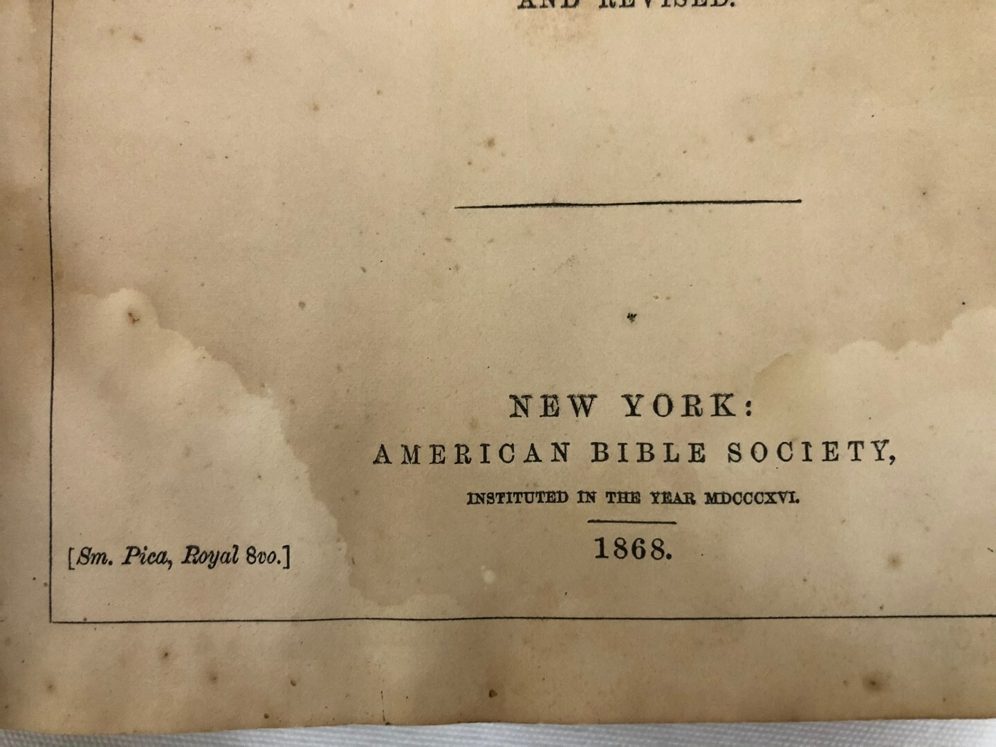 (Rare, first edition, 1846 BIBLE) NEW YORK / AMERICAN BIBLE SOCIETY ...