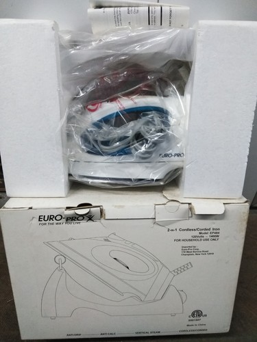 Euro-Pro X EP484 2 in 1 cordless /corded iron vertical steam anti-drip ...