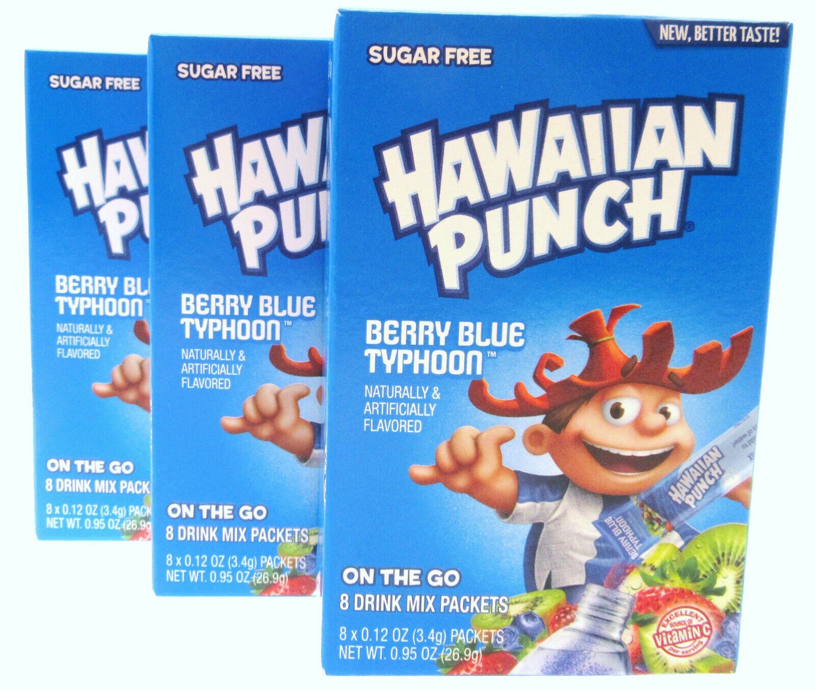 Hawaiian Punch Berry Blue Typhoon ~ Sugar Free ~ Drink Mix ~ Lot of 3 ...