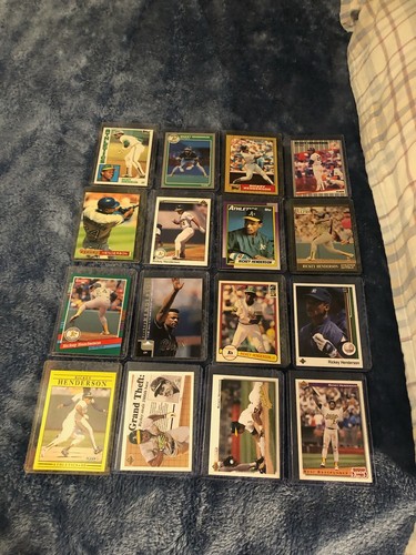 LOT OF 16 RICKEY HENDERSON BASEBALL CARDS-GOOD CONDITION-INDIVIDUAL ...