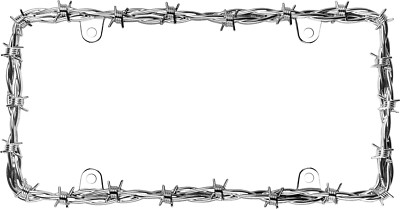 Cruiser Accessories 22230 Barbed Wire II License Plate Frame, Chrome, 1 ...