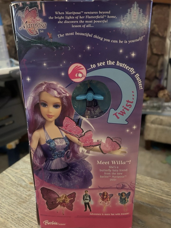 Barbie Mariposa Willa 2007 Fairy Butterfly L8586 New in Box Rare Doll ...