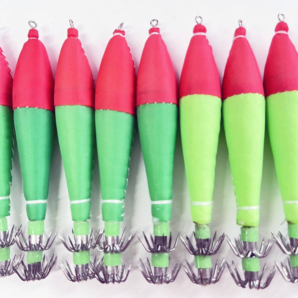 Floating Squid Jig No. 3, 25 pieces, squid fishing rig set for oval ...